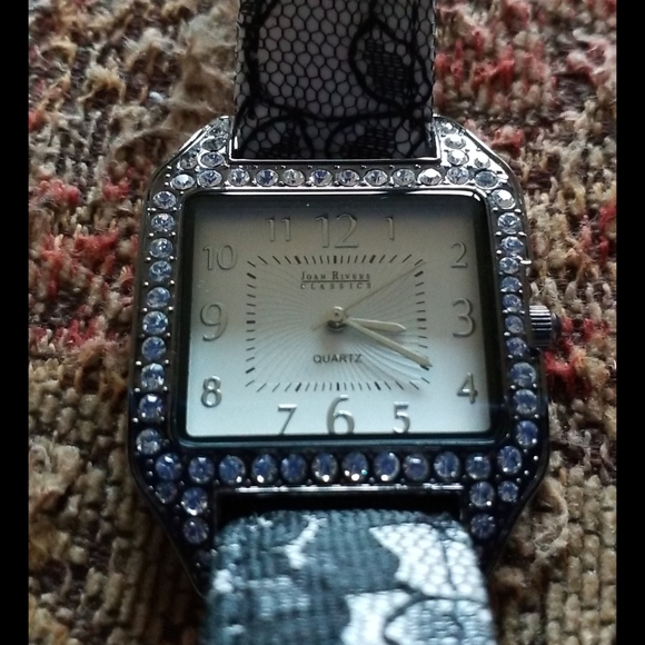 Joan Rivers | Accessories | Joan Rivers Rhinestone Leather Watch | Poshmark